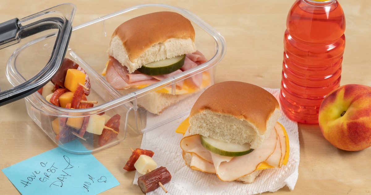 Turkey & Ham Slider Bento Box Lunch | Aunt Millie's